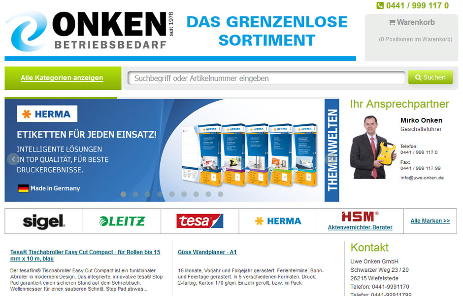 UNSERE ONLINESHOPS – Onken Betriebsbedarf